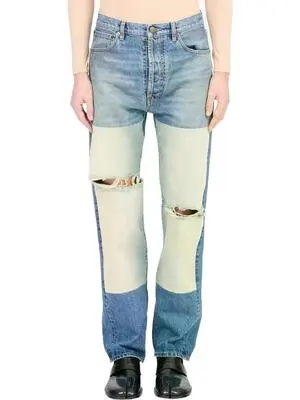 MAISON MARGIELA Ripped Patchwork Jeans - Blue