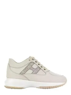 Hogan Hogan Interactive Sneakers With Glitter Embellishment Neutrals