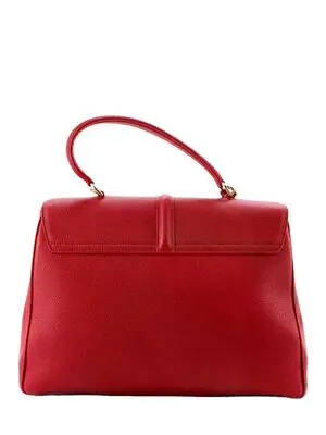 Celine Celine 16 Top Handle Bag Grained Calfskin Medium Shoulder Bag Red