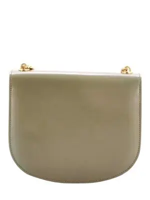 Celine Triomphe Besace Cléa Chain Flap Bag In Leather - Green