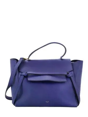Celine Textured Leather Mini Belt Bag - Blue