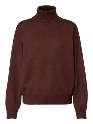 Brunello Cucinelli Monili Cashmere Turtleneck Sweater - Brown