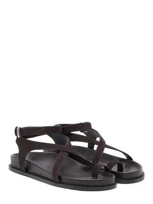A.emery Jalen Slim Suede Sandals - Brown