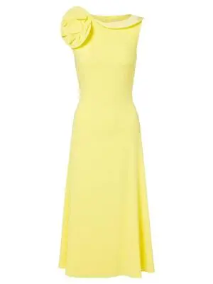 Roland Mouret Floral-applique Cocktail Dress - Yellow