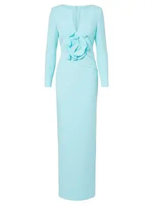 Roland Mouret Floral-applique Crepe Gown - Blue