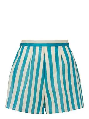 ERES Eres Striped Cotton Voile Shorts Blue