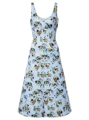 EMILIA WICKSTEAD Abella Floral Satin Cocktail Dress - Blue