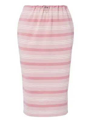 Prada Prada Striped Cotton Pencil Skirt Pink