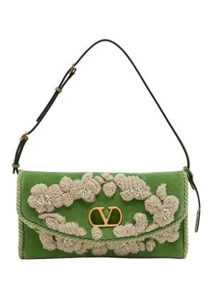 VALENTINO Valentino Garavani Embellished Velvet Shoulder Bag