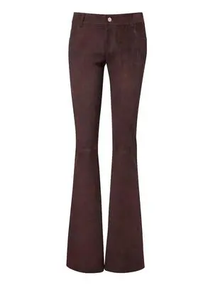 Stouls Pawlonia Suede Flared Trousers - Brown