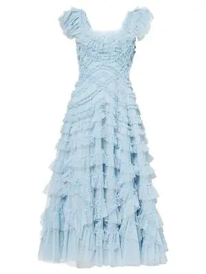 NEEDLE & THREAD Lola Backless Ballerina Tulle Dress - Aqua