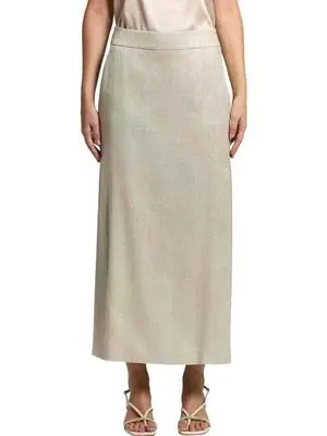 PESERICO Peserico Sand Beige Herringbone Weave Midi Skirt