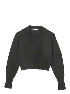 Cecilie Bahnsen V-neck Ribbed Jumper - Grey