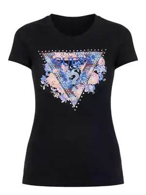 Guess Floral Print T-shirt - Black