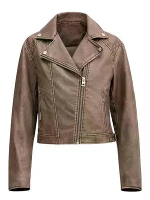 Guess Quilted Panel Notched Lapel Jacket - Brown