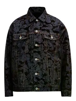 A BATHING APE Camouflage Print Denim Jacket - Blue