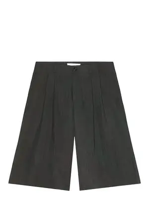 Our Legacy Pinstriped Pleated Shorts - Black