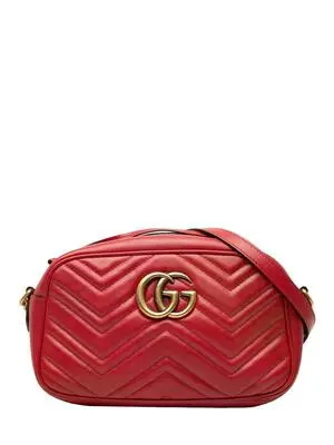 Gucci Marmont Matelassé Leather Crossbody Bag - Red