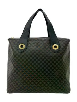 Celine 1998 Macadam Coated Canvas Tote Bag - Black