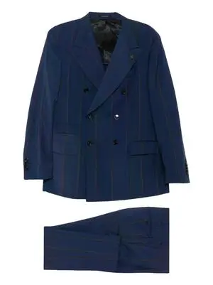GABRIELE PASINI Striped Double-breasted Suit - Blue