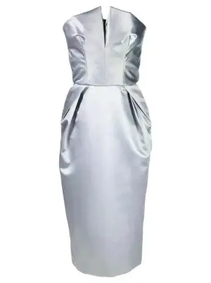 MAISON MARGIELA Strapless Draped Midi Dress - Blue