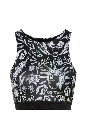 Off-White Tattoo-print Performance Top - Black