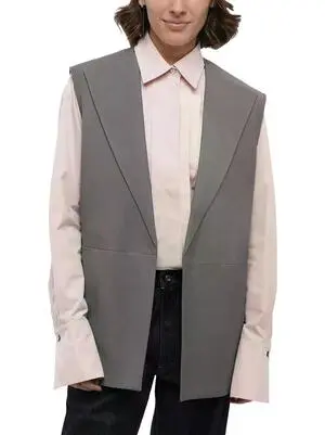 JIL SANDER Cotton Sleeveless Vest - Grey