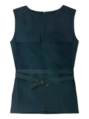 SOEUR Flap-Pocket Sleeveless Top