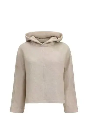 Max Mara Max Mara Logo Embroidered Hooded Sweater Neutrals