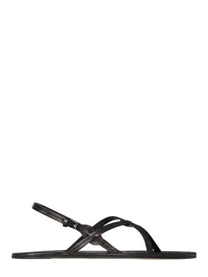 THE ROW Malick Strap Leather Sandals Black