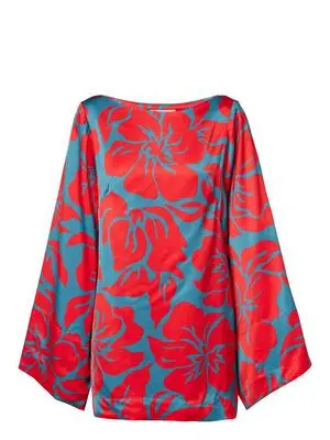 Dries Van Noten Dries Van Noten Charli Printed Satin Top Red
