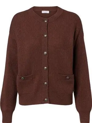 Brunello Cucinelli Cashmere Blend Cardigan - Brown