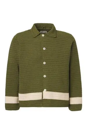 BODE Crochet Cotton Shirt - Green