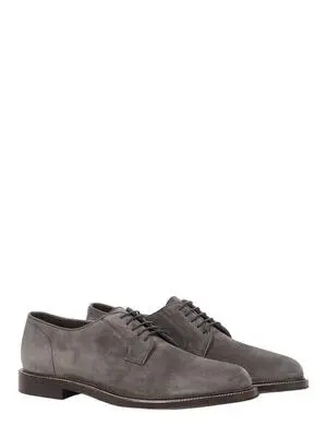 Brunello Cucinelli Suede Derby Shoes - Grey