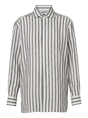 Ralph Lauren Striped Linen Shirt - Black
