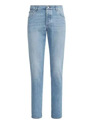Brunello Cucinelli Stretch-cotton Slim Jeans - Blue