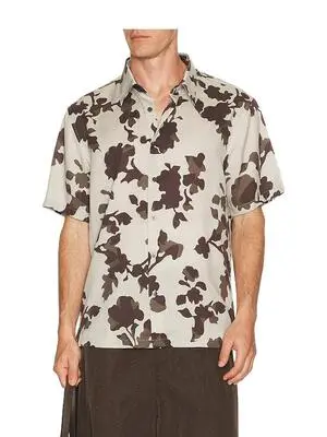 Theory Floral Lyocel Irving Shirt In . Also - Grey