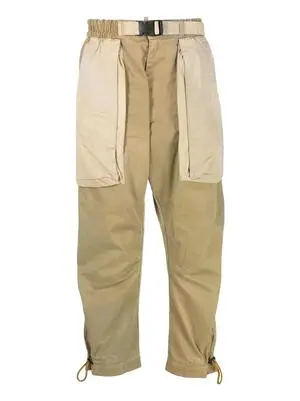 Dsquared2 Belted Waist Cropped Trousers In Khaki - Neutrals
