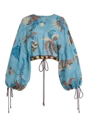 ALEMAIS Georgie Linen Cropped Top Multi