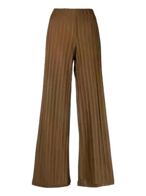 Viktor & Rolf Ribbed-knit Wide-leg Trousers - Brown