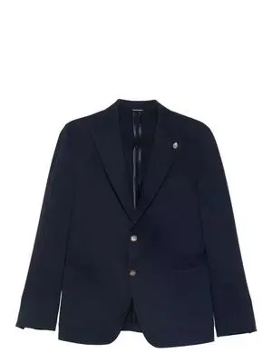 DANIELE ALESSANDRINI Peak-lapel Patch-pockets Blazer - Blue