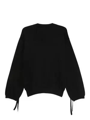 NUDE Tie-cuff V-neck Sweater - Black