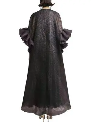 GEMY MAALOUF Ruffled-sleeve Maxi Kaftan - Red