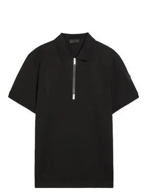 Moncler Half-zip Piqué Cotton Shirt - Black