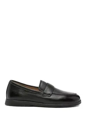 SERGIO MORETTI FIRENZE Grained Leather Loafers - Black