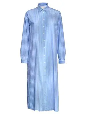 MC2 SAINT BARTH Vertical Stripe Shirt Dress - Blue