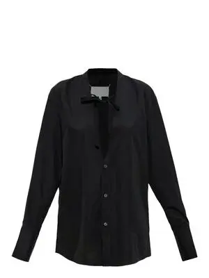 MAISON MARGIELA Cotton Frayed Edge Shirt - Black