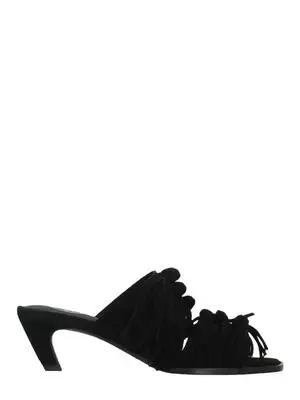 Ash Quincy Mules With Fringe Detail - Black