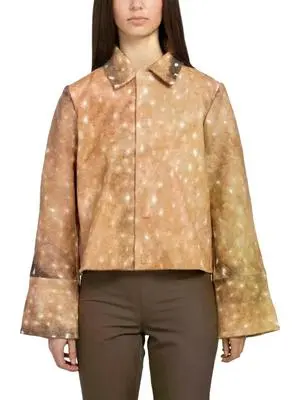 ST. AGNI Single-breasted Fawn-print Jacket - Brown