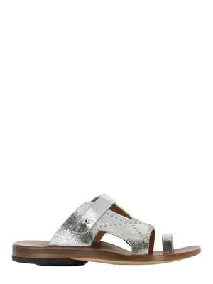 Calleen Cordero Bowie Studded Metallic Leather Sandals - Silver